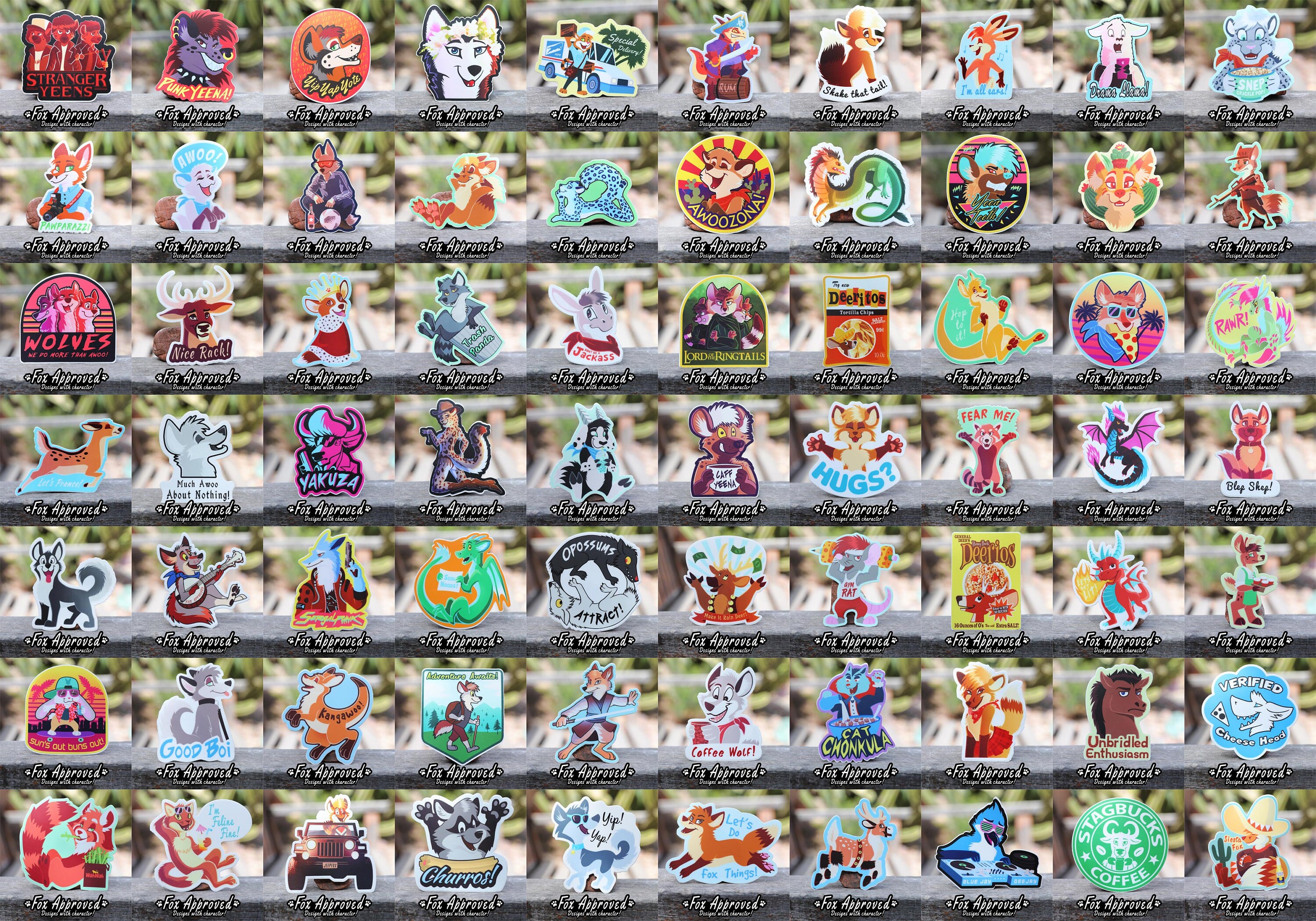 Cartoon Animal Stickers by Foxapproved Five Pack Pick From 70 Vinyl ...