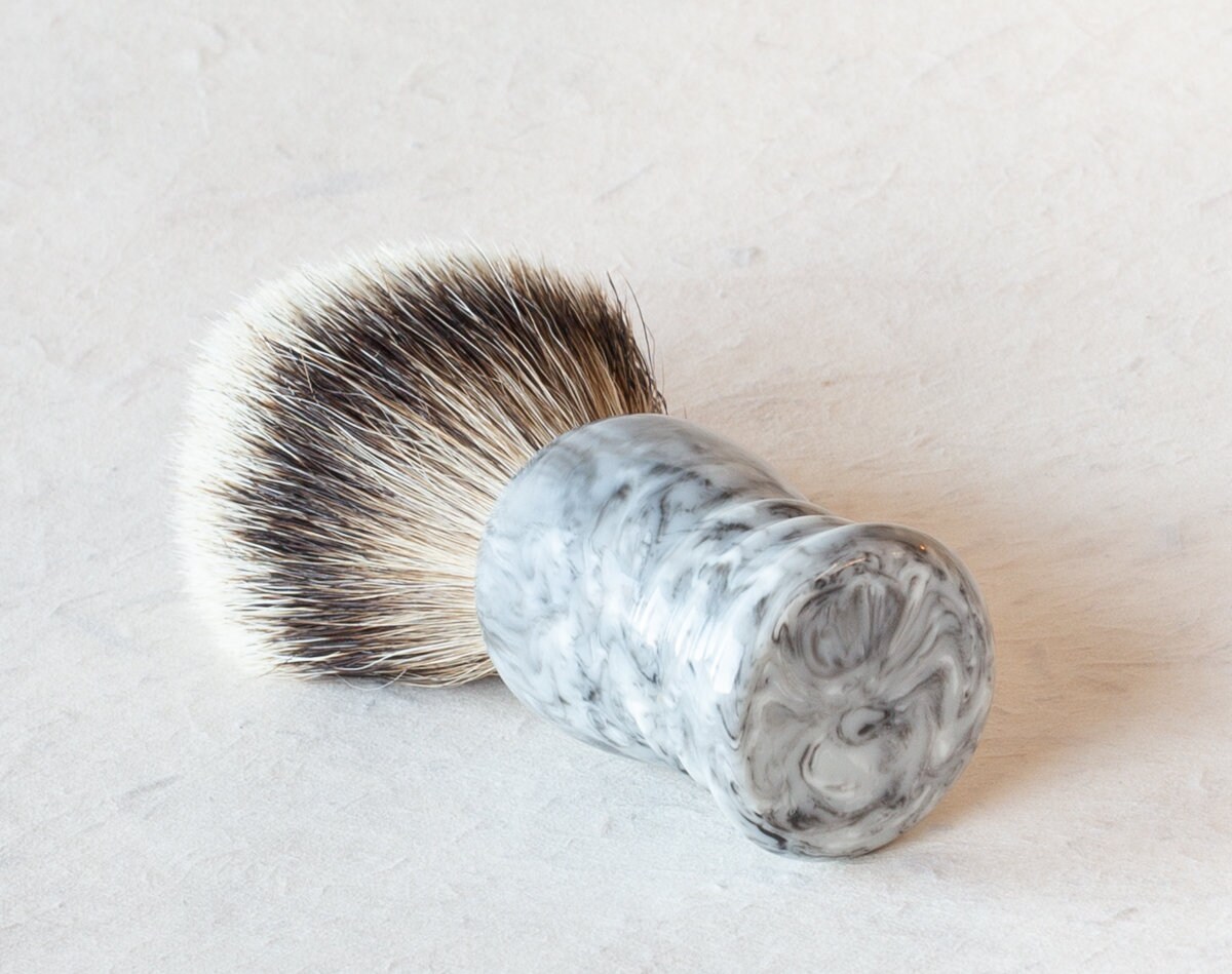 Silver Tip Gray Marble Tone Shaving Brush, Badger Bristles, Men's Wet ...