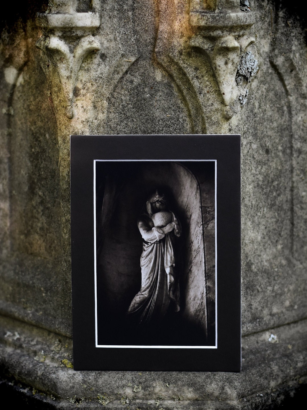 Grieving Lady, Sepia Tone Gravestone Photography - Etsy