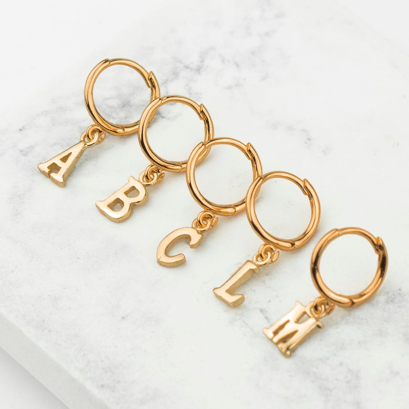 Initial Earrings - Etsy