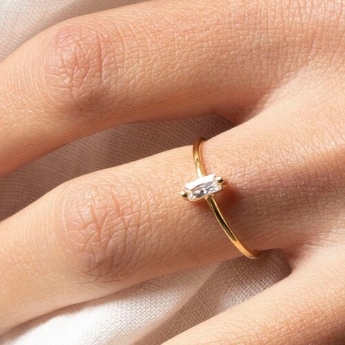 Womens Small Promise Ring Simple Promise Ring Dainty Gold | Etsy