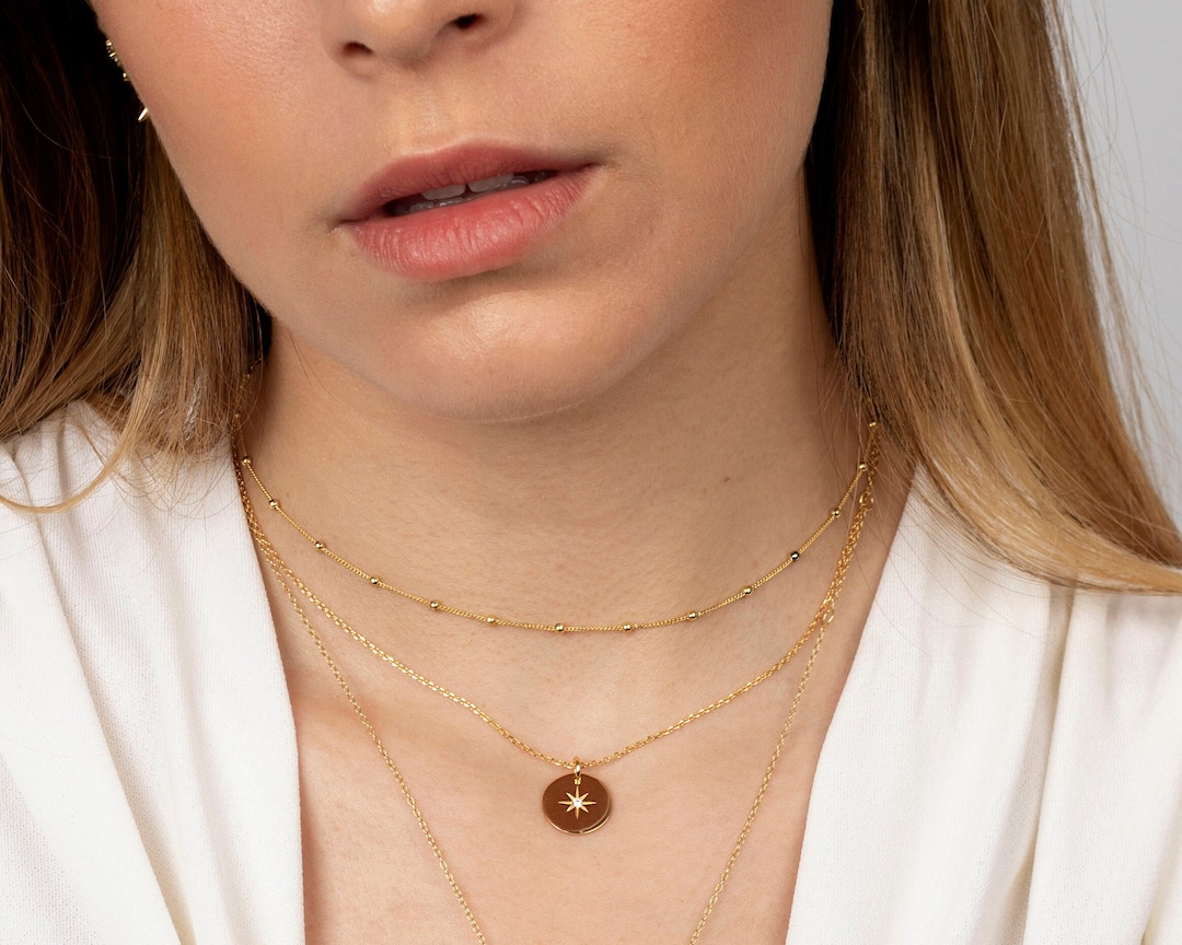 Dainty Ball Choker: 18k Gold Plated Sterling Silver Necklace - Etsy