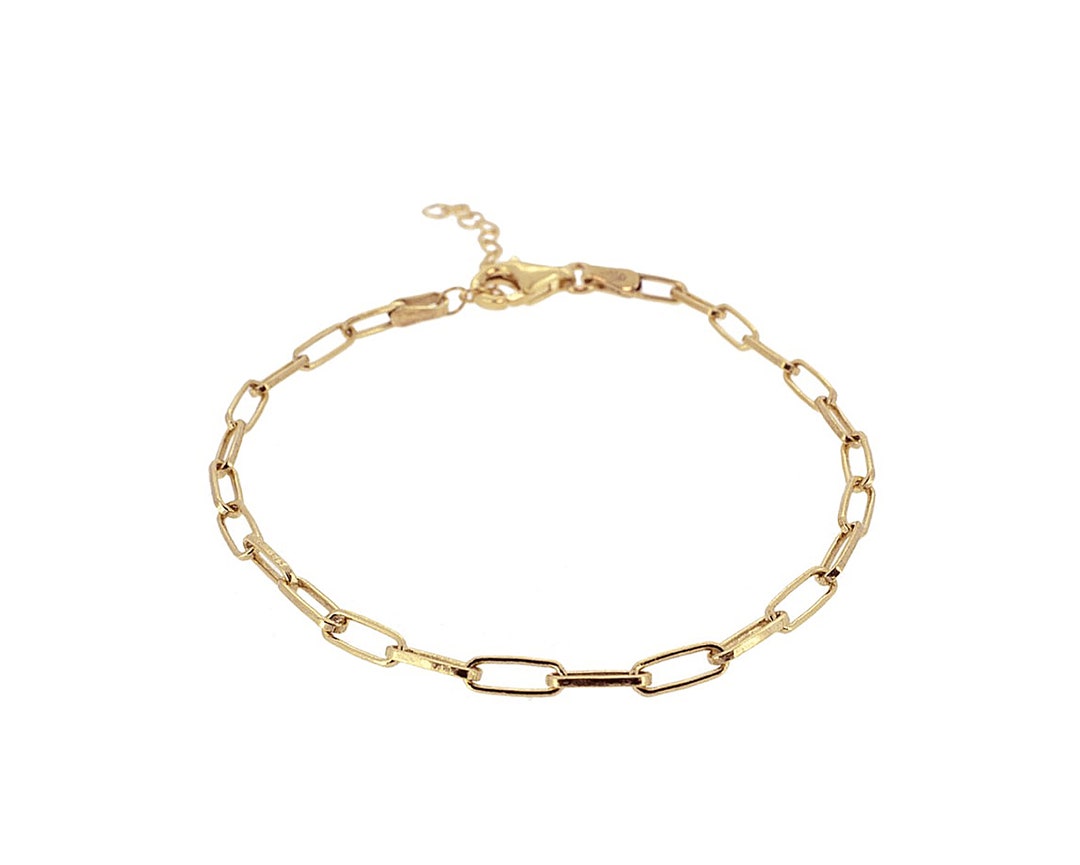 Dainty Box Chain Bracelet: 18k Gold Plated Sterling Silver - Etsy