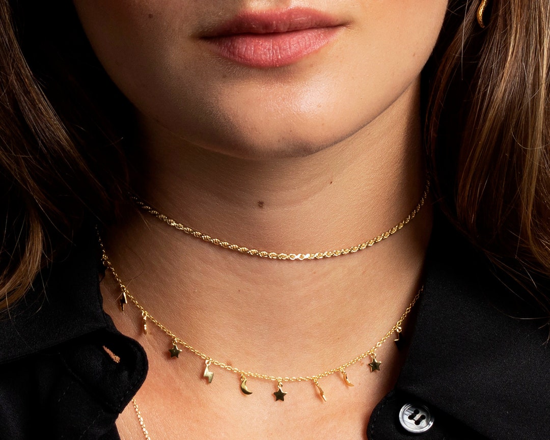 Twisted Rope Chain Choker: 18k Gold Plated Sterling Silver - Etsy