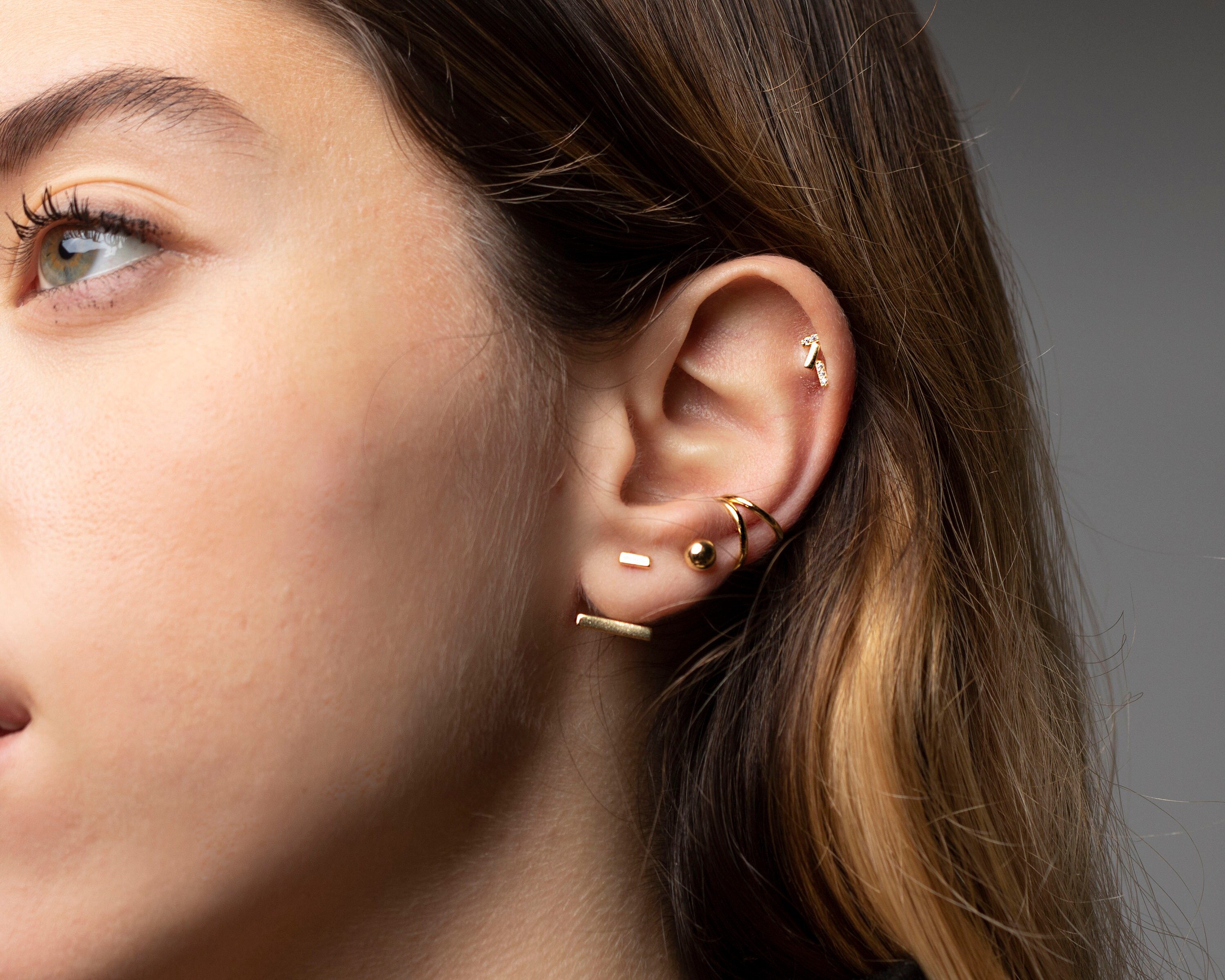 Bar Ear Jacket Earrings Gold Bar Earrings gold Ear Jacket - Etsy