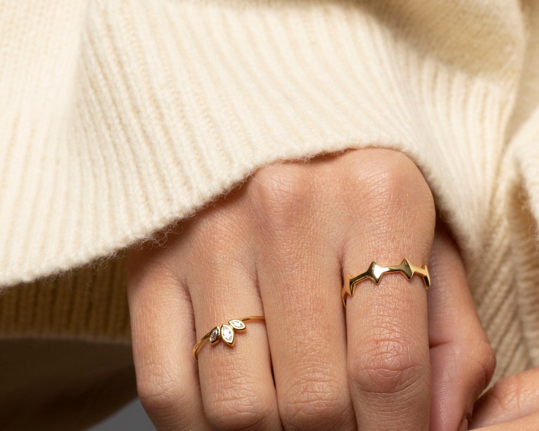 Rhombus Gold Ring, Diamond Shaped Ring, Minimalist Ring, Dainty Ring ...