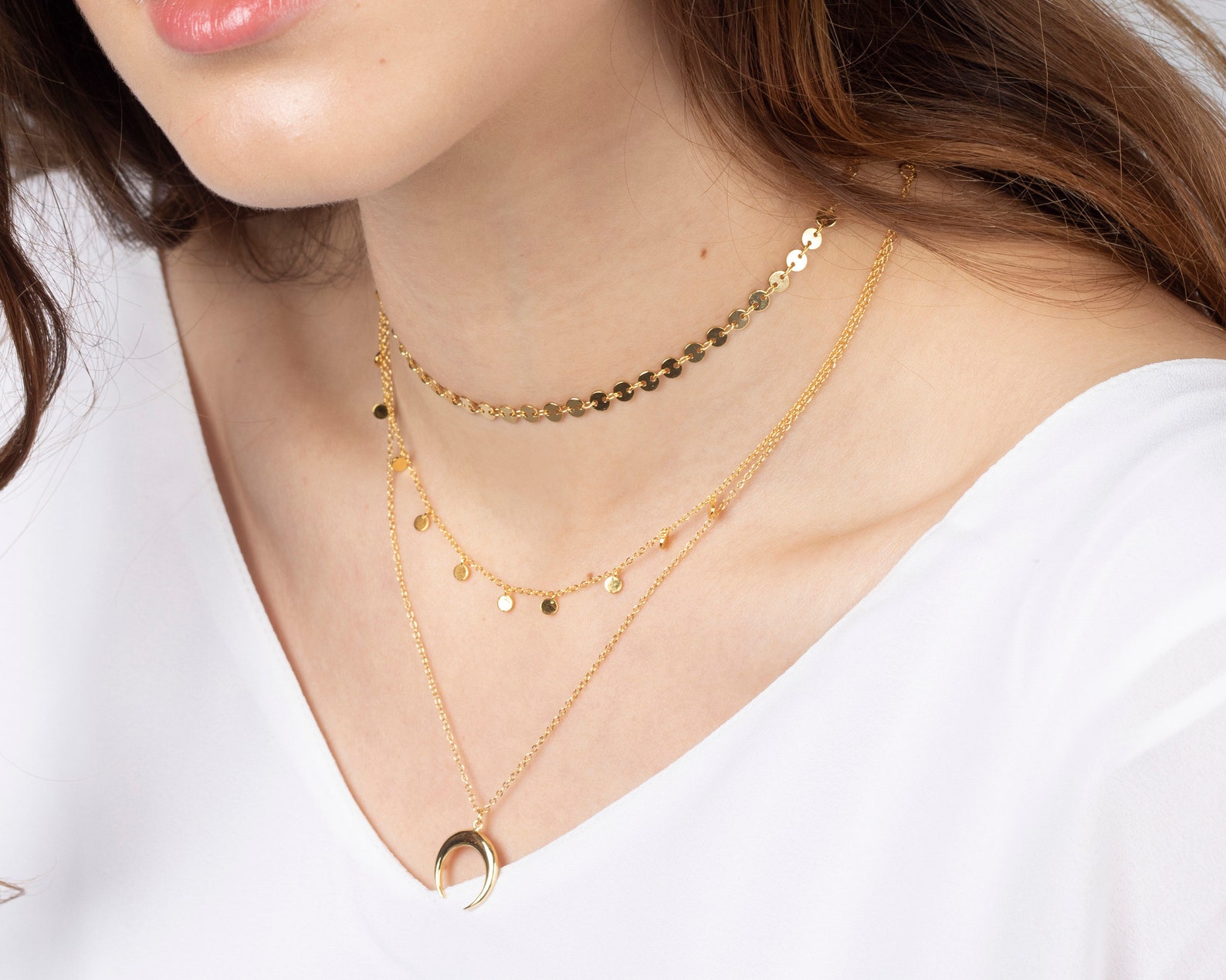 Coin Gold Choker Coin Necklace Coin Necklace Gold Disc Gold - Etsy