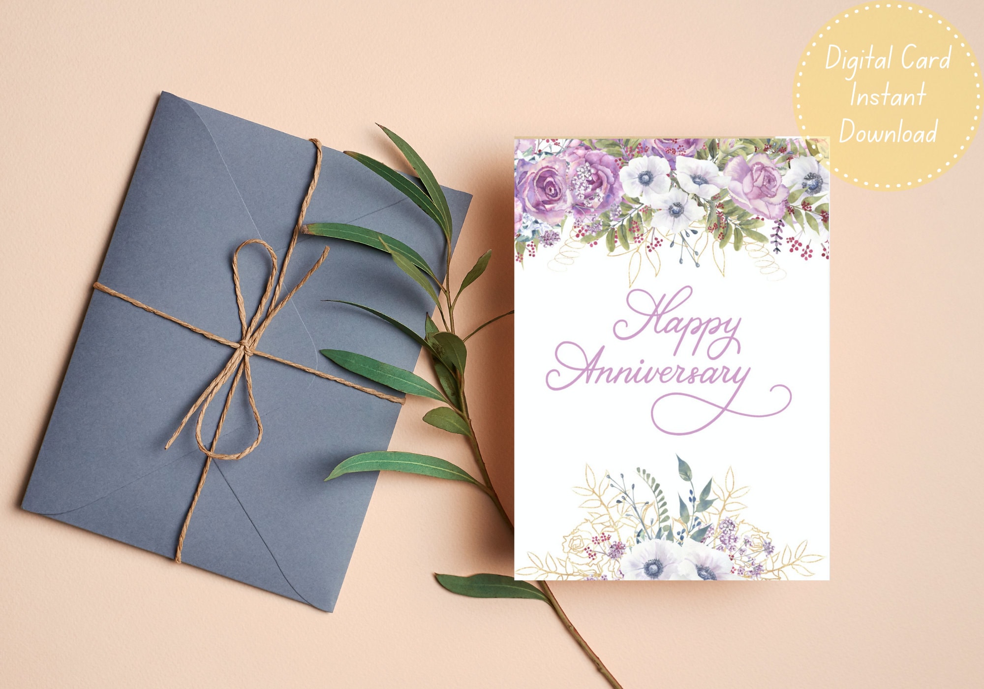 Beautiful Printable Anniversary Card. Instant Download - Etsy