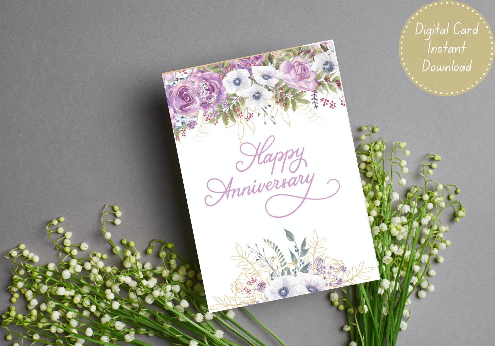 Beautiful Printable Anniversary Card. Instant Download - Etsy