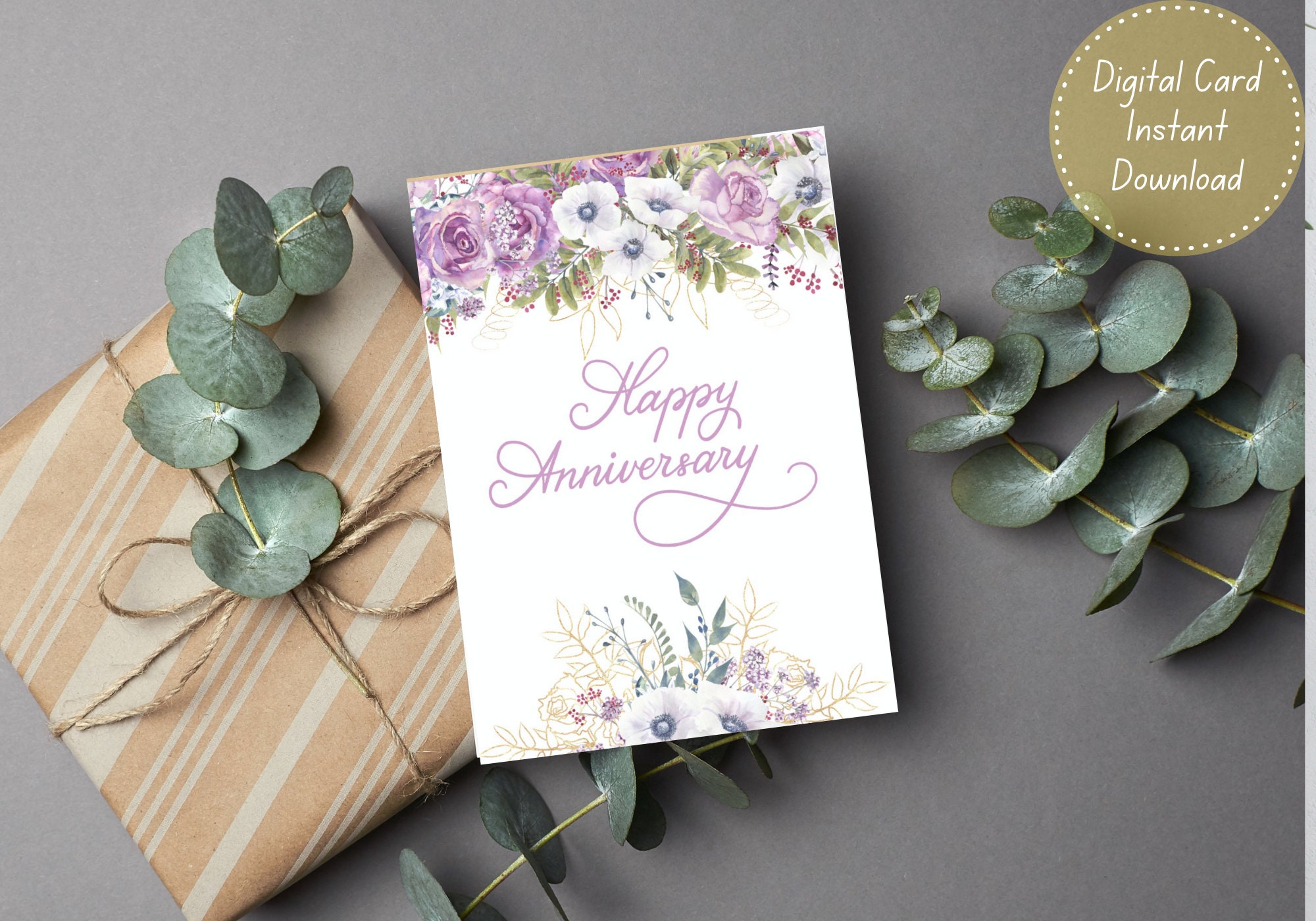 Beautiful Printable Anniversary Card. Instant Download - Etsy