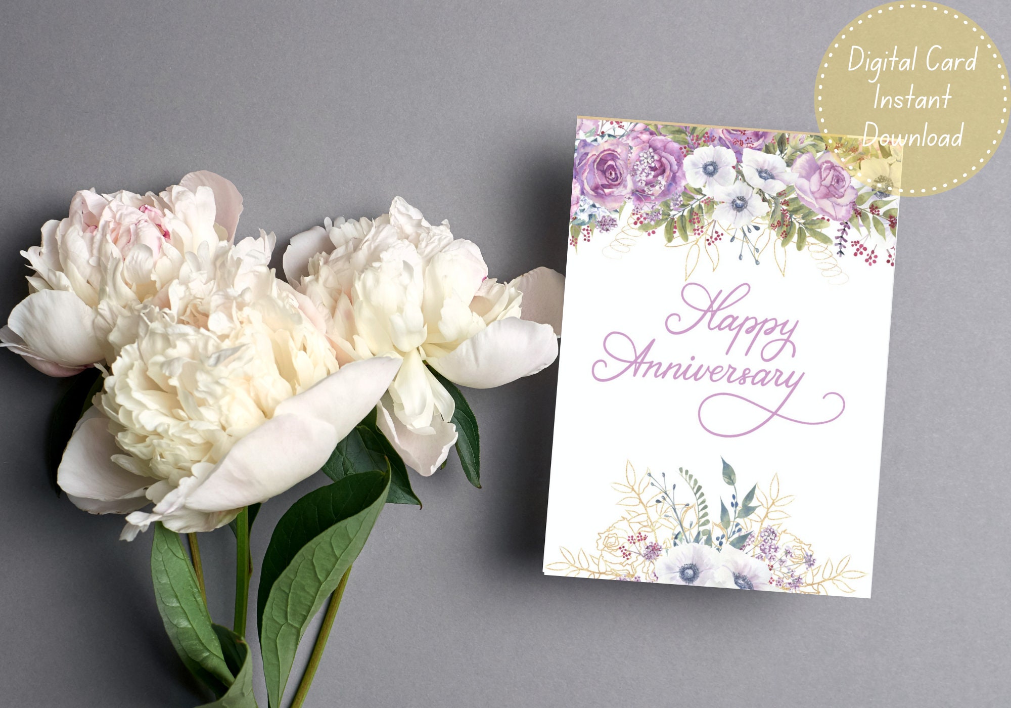 Beautiful Printable Anniversary Card. Instant Download - Etsy