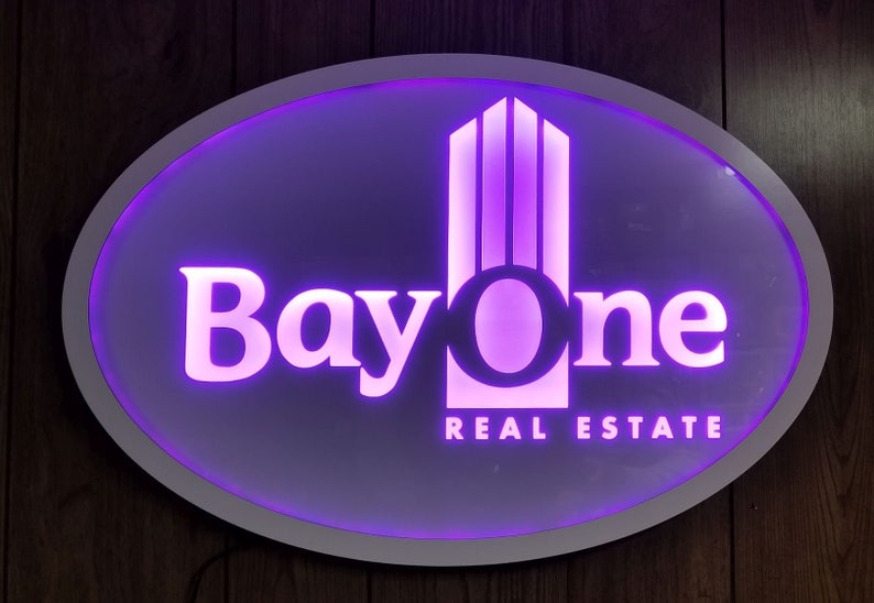 Custom Oval LED Wall Sign Neon Like Color Changing Remote | Etsy