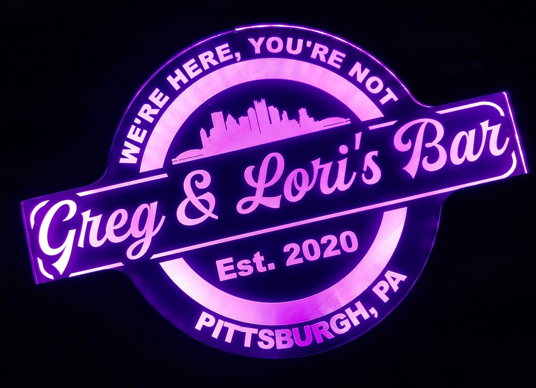 Custom Sign Bar, Place, Hideout or Man Cave Led Wall Sign Neon Like ...