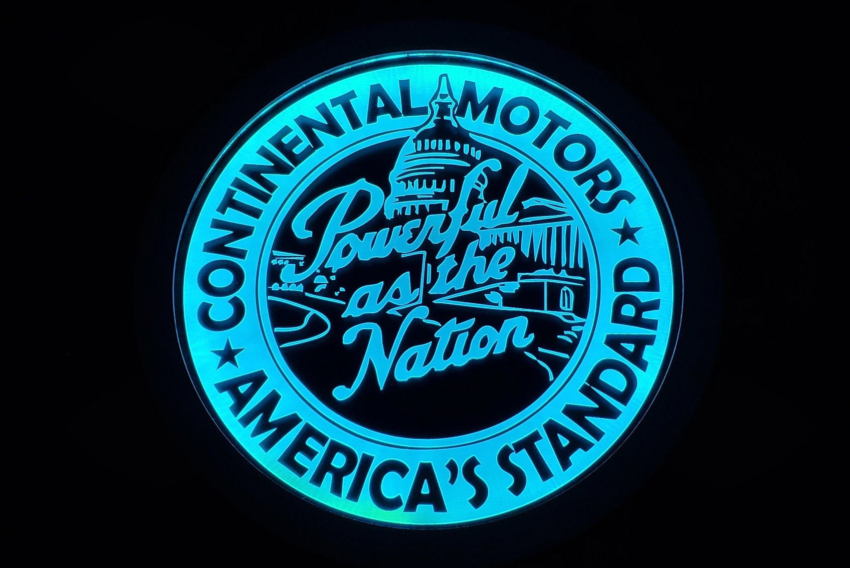 Vintage Continental Motors Wall Mounted Round Logo LED Light - Etsy
