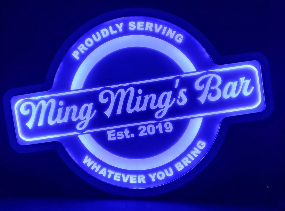 Custom Open Bar Led Wall Sign Neon Like - Color Changing Remote Control ...