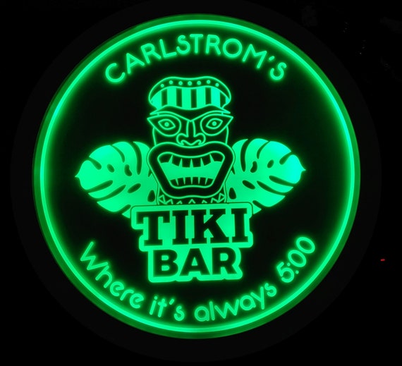 Custom Tiki Bar Sign LED Wall Sign Neon Like Color Changing | Etsy