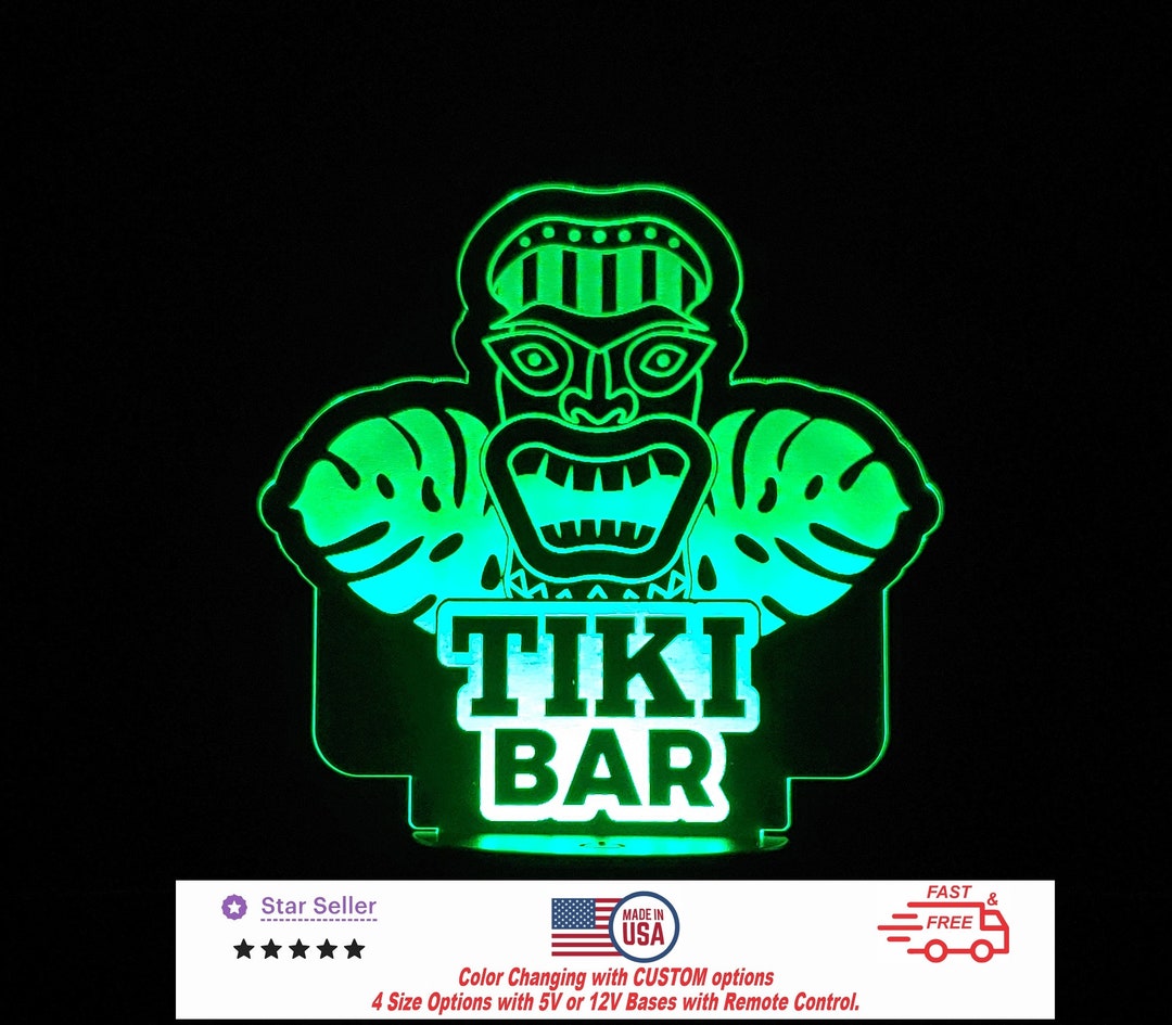 Personalized Tiki Bar LED Sign – Custom Night Light, 4 Sizes - Etsy