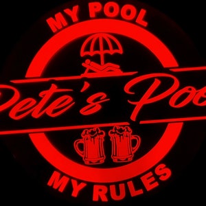 Custom Pool Sign, Barn, Garden, Shed, Gazebo or Shack Led Wall Sign ...