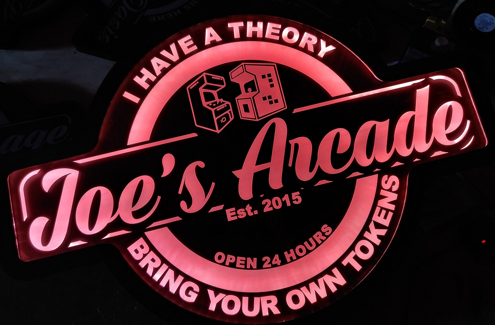 Custom Arcade Game Room Led Wall Sign Neon Like Color | Etsy UK