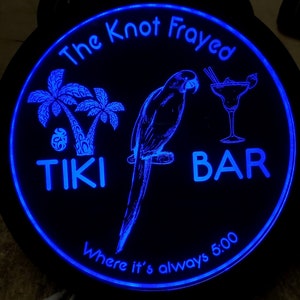 Custom Tiki Bar Sign LED Wall Sign Neon Like - Color Changing Remote ...
