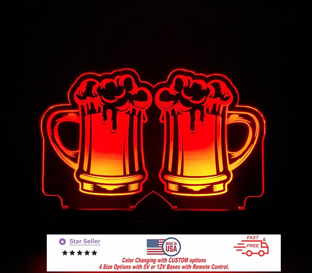 Personalized Beer LED Sign, Custom Neon Bar Light, Made in USA - Etsy
