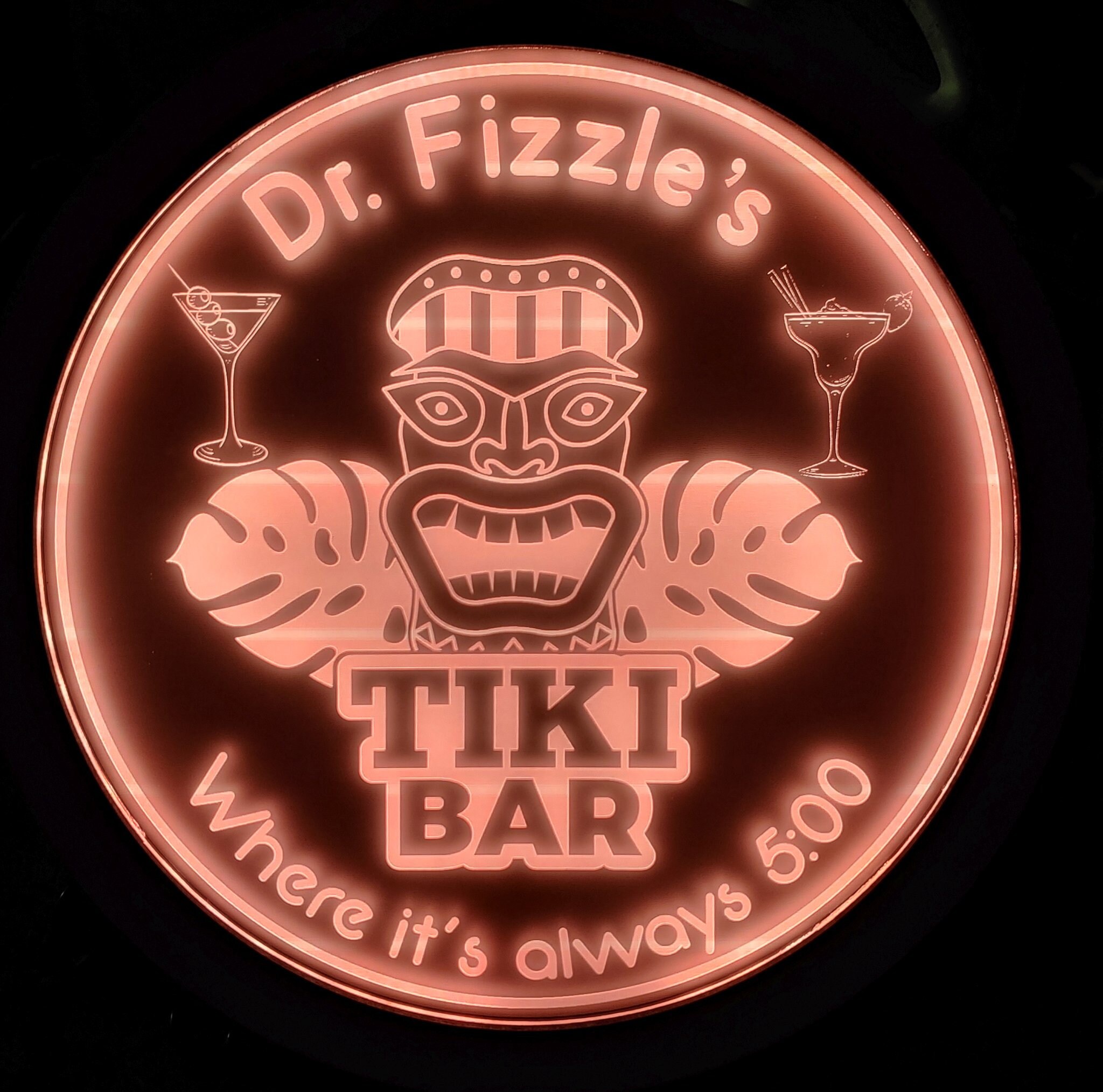 Custom Tiki Bar Sign LED Wall Sign Neon Like Color Changing | Etsy