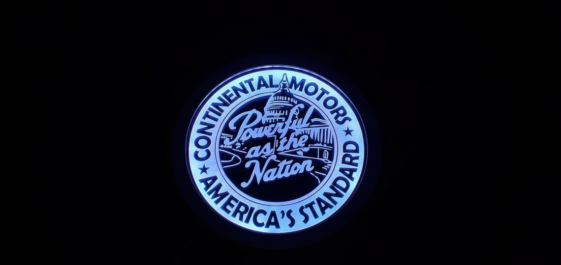 Vintage Continental Motors Wall Mounted Round Logo LED Light - Etsy