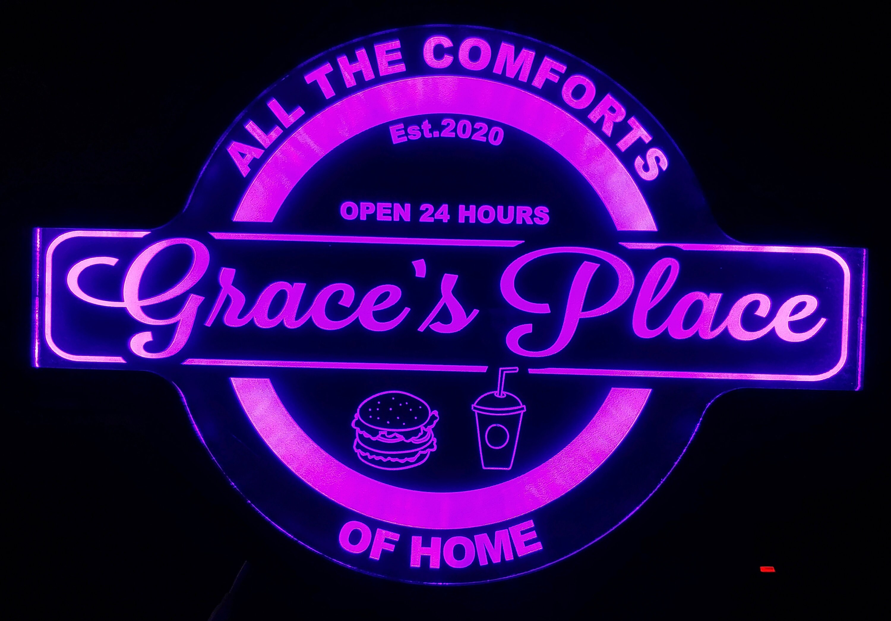 Custom Sign Bar Place Hideout or Man Cave Led Wall Sign Neon | Etsy