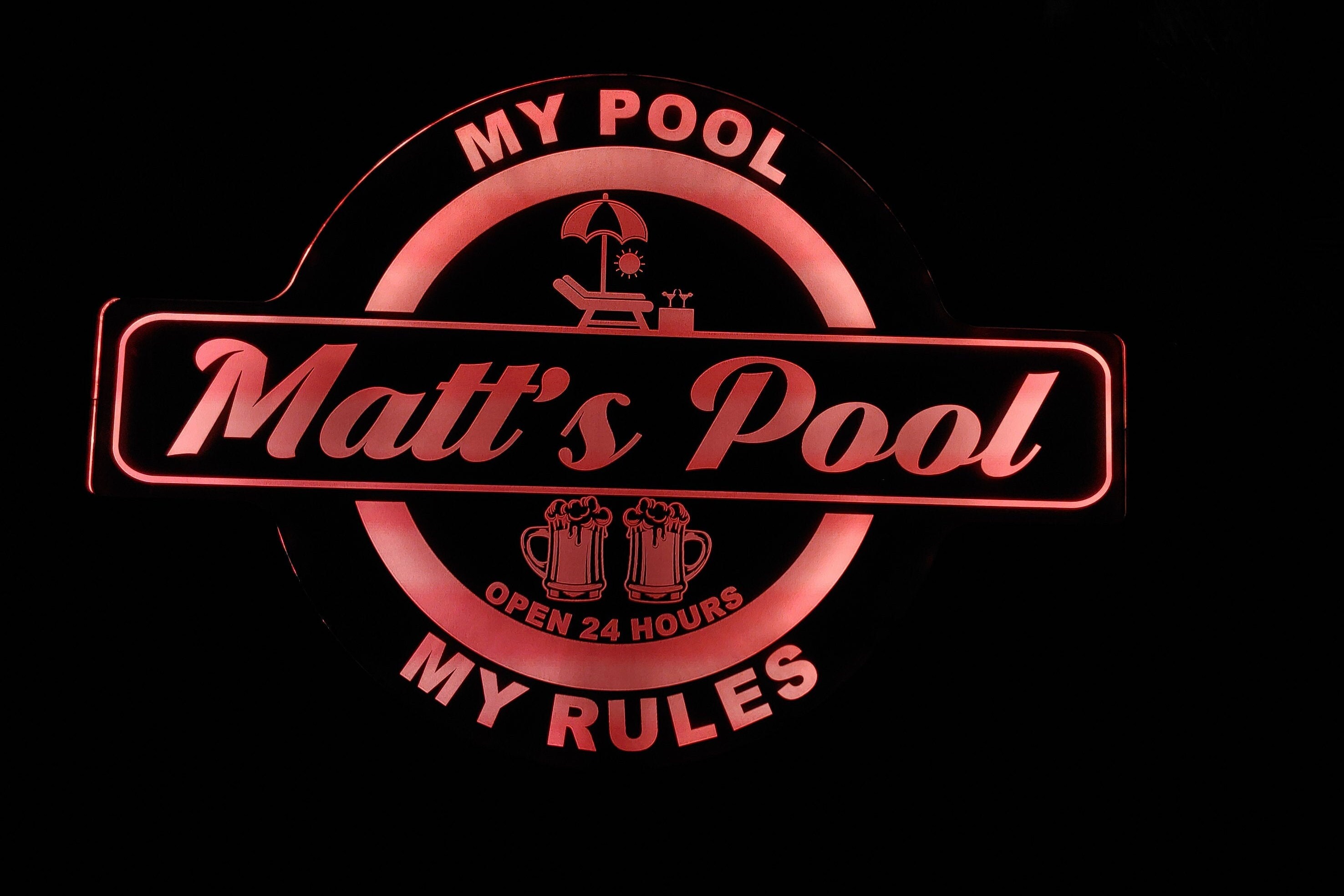 Custom Pool Sign Barn Garden Shed Gazebo or Shack Led Wall | Etsy