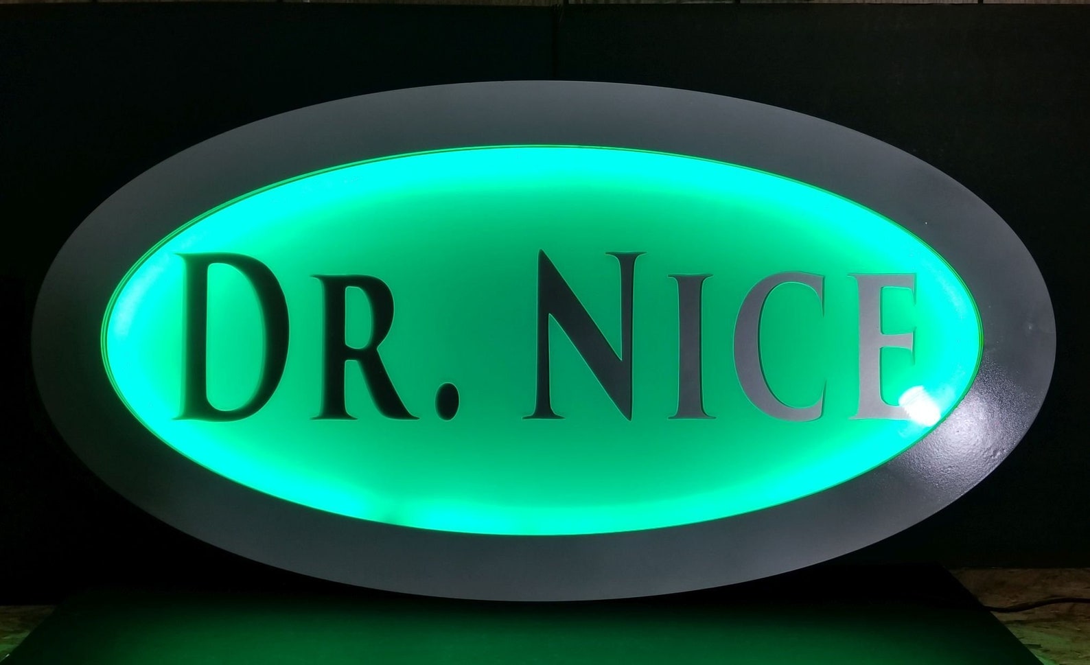 Custom Oval LED Wall Sign Neon Like Color Changing Remote | Etsy