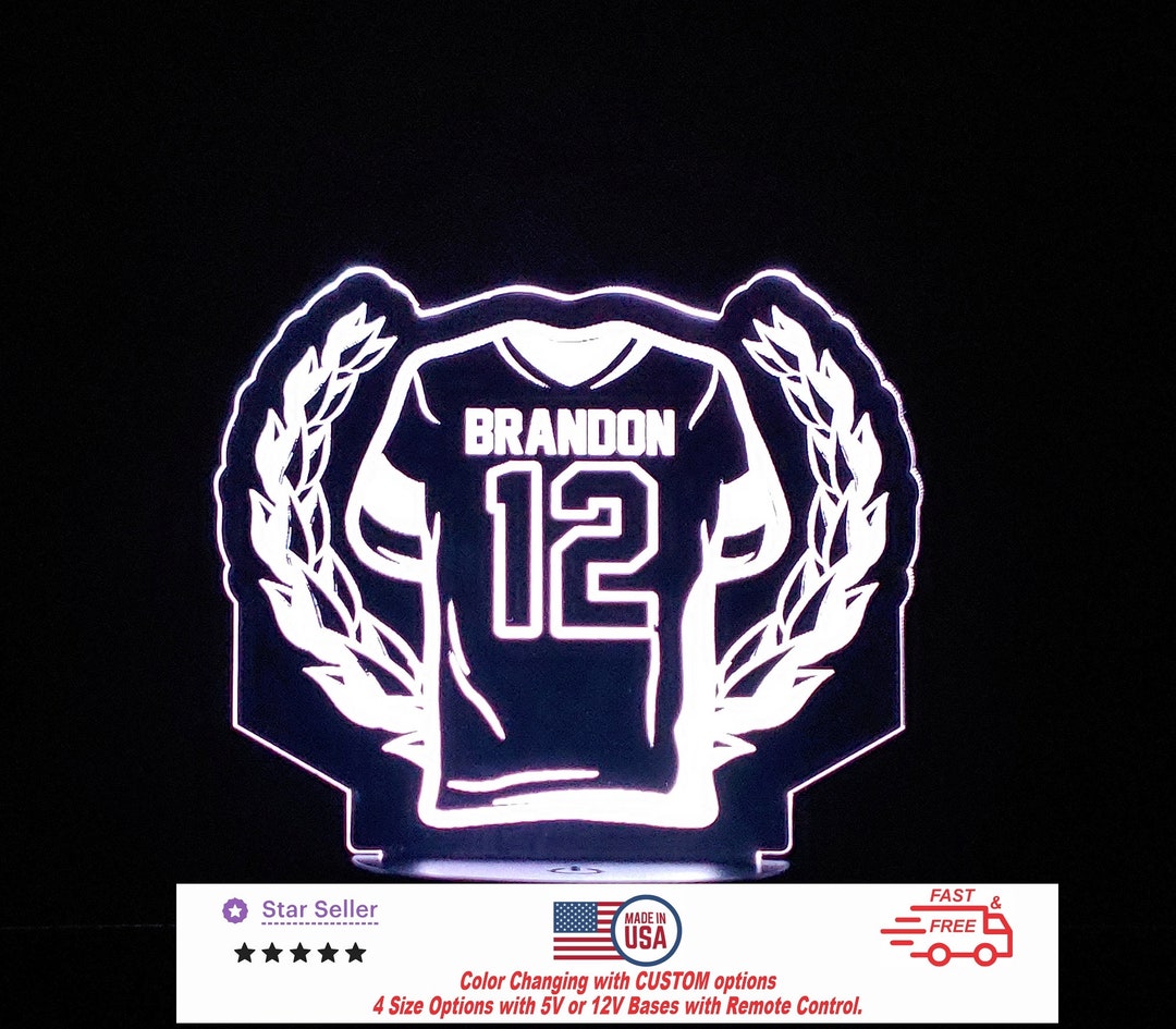 Football Jersey Personalized LED Night Light - Neon Sign, Custom Sport ...