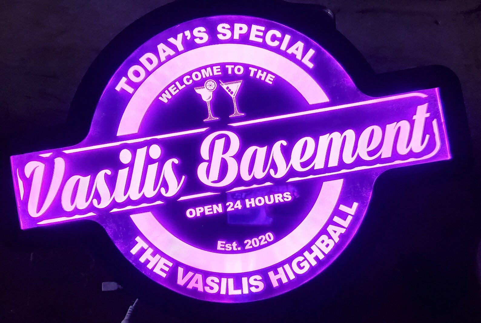 Custom Basement Bar Cave Man Led Wall Sign Neon Like Color | Etsy