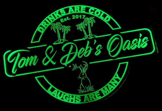 Custom Oasis Lounge or Bar Led Wall Sign Neon Like Color - Etsy
