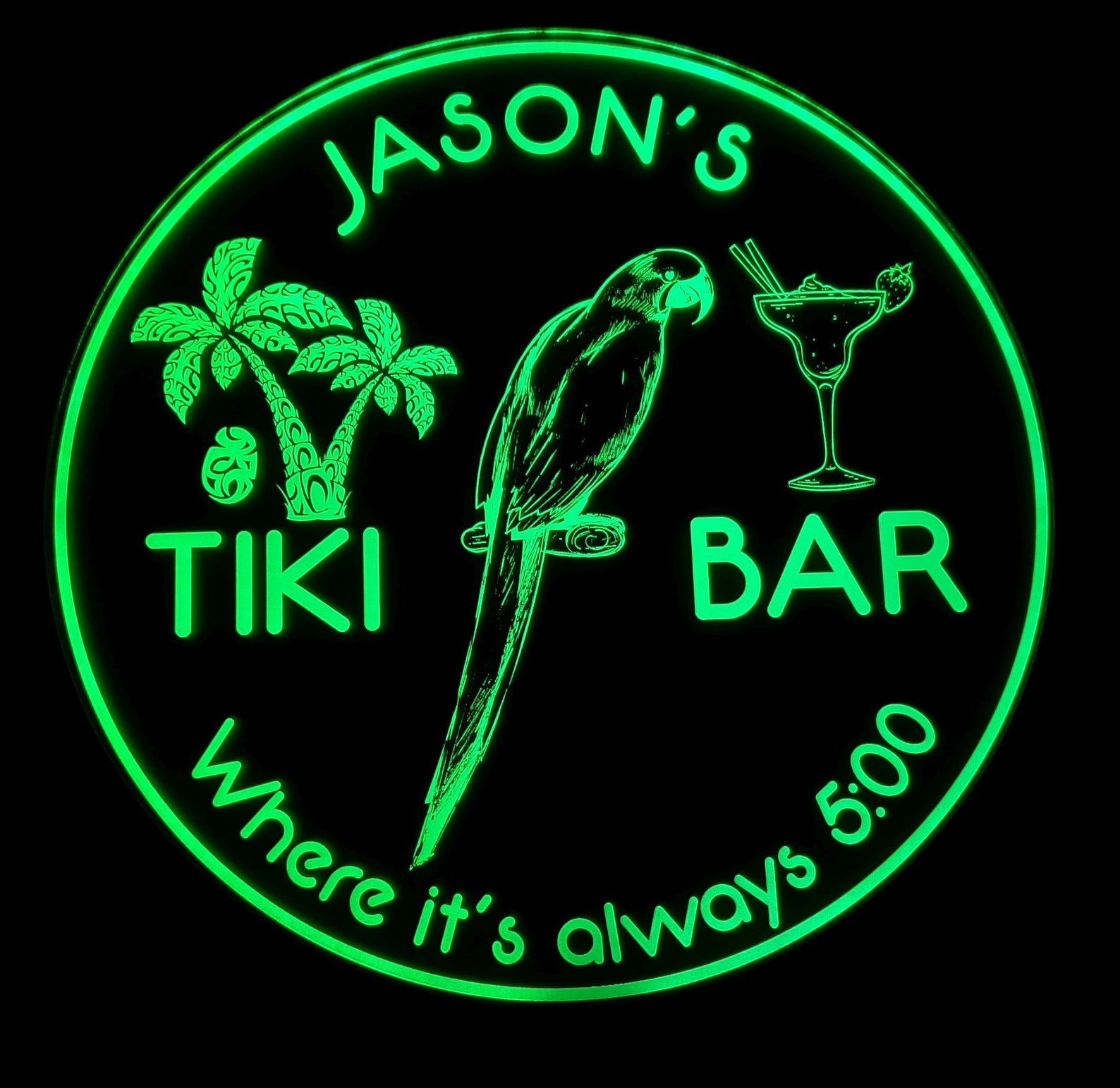 Custom Tiki Bar Sign LED Wall Sign Neon Like Color Changing | Etsy
