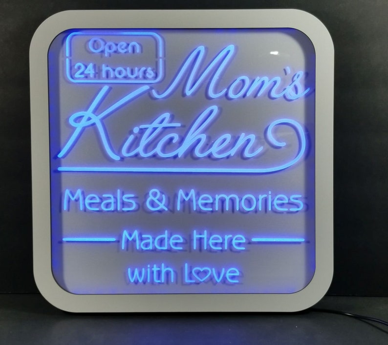 Custom Mom's Kitchen Led Wall Sign Neon Like Color | Etsy