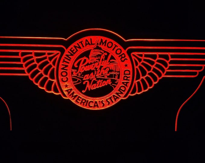Vintage Continental Motors Logo LED Light Lamp/sign - Neon-like - Free ...