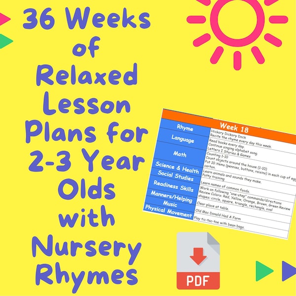 3 Year Old Lesson Plans - Etsy