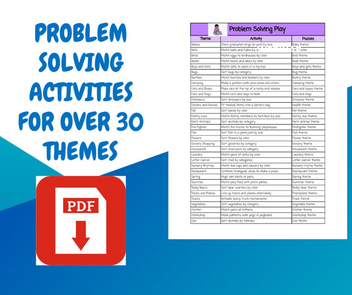 Problem Solving Activities for Over 30 Themes - Suitable for Infants ...