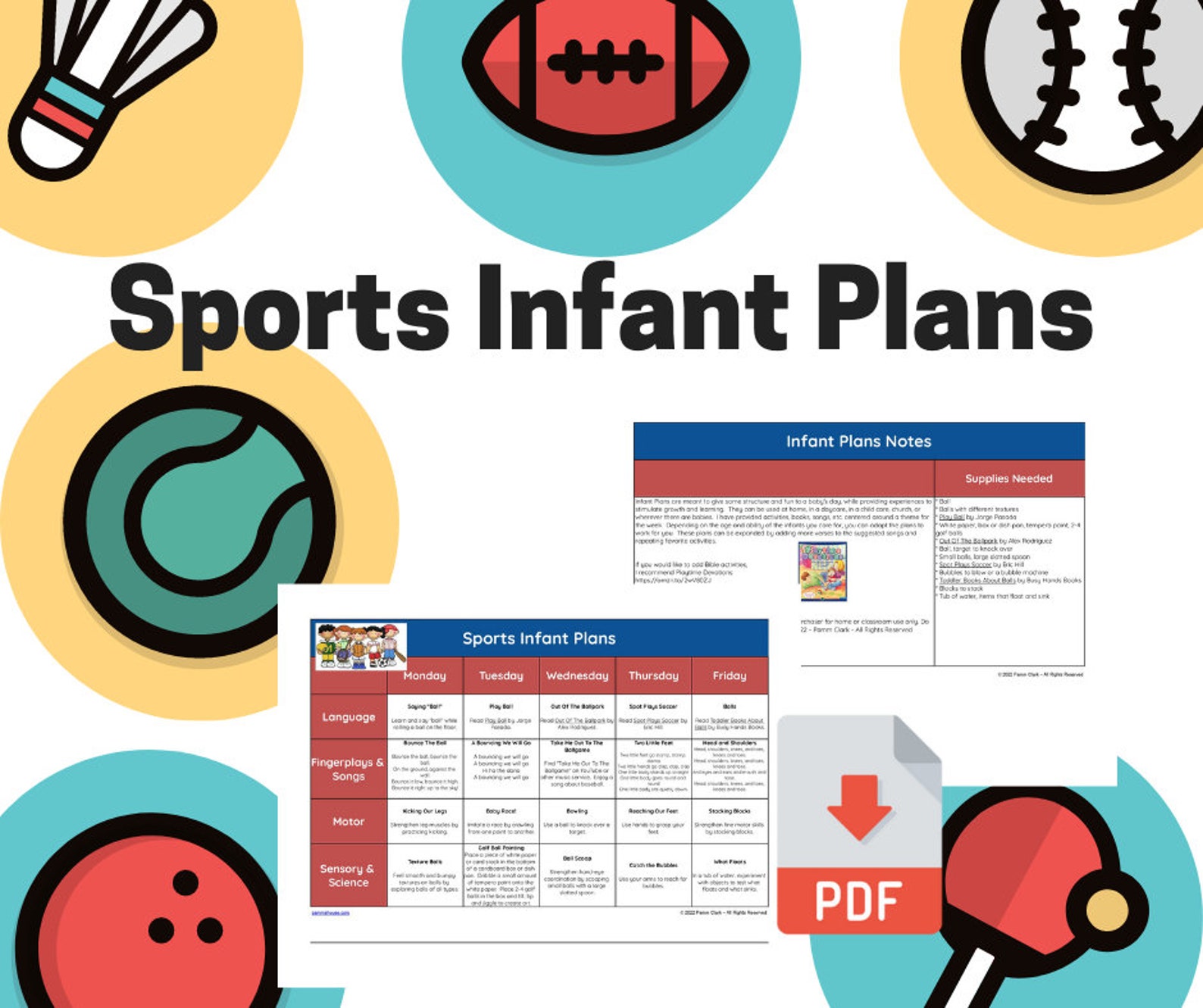 Sports Printable Infant Lesson Plans for Baby - Learning Through Play ...