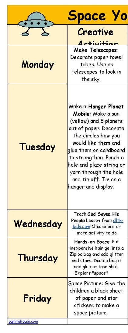 Space - Printable Toddler Theme - Learning Through Play - Etsy