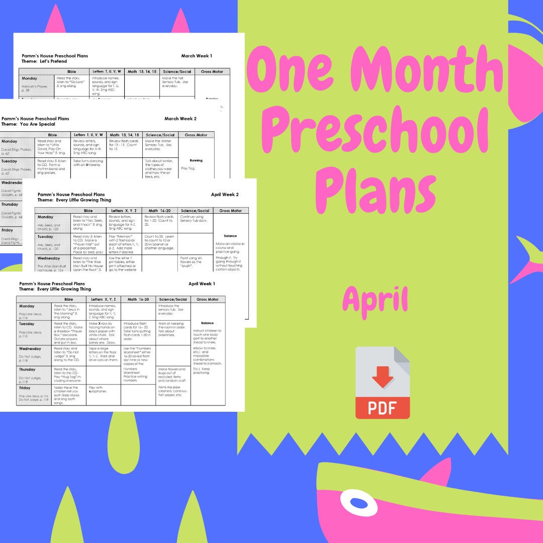 Preschool Lesson Plans for April - Bible Based - Learn Through Play ...