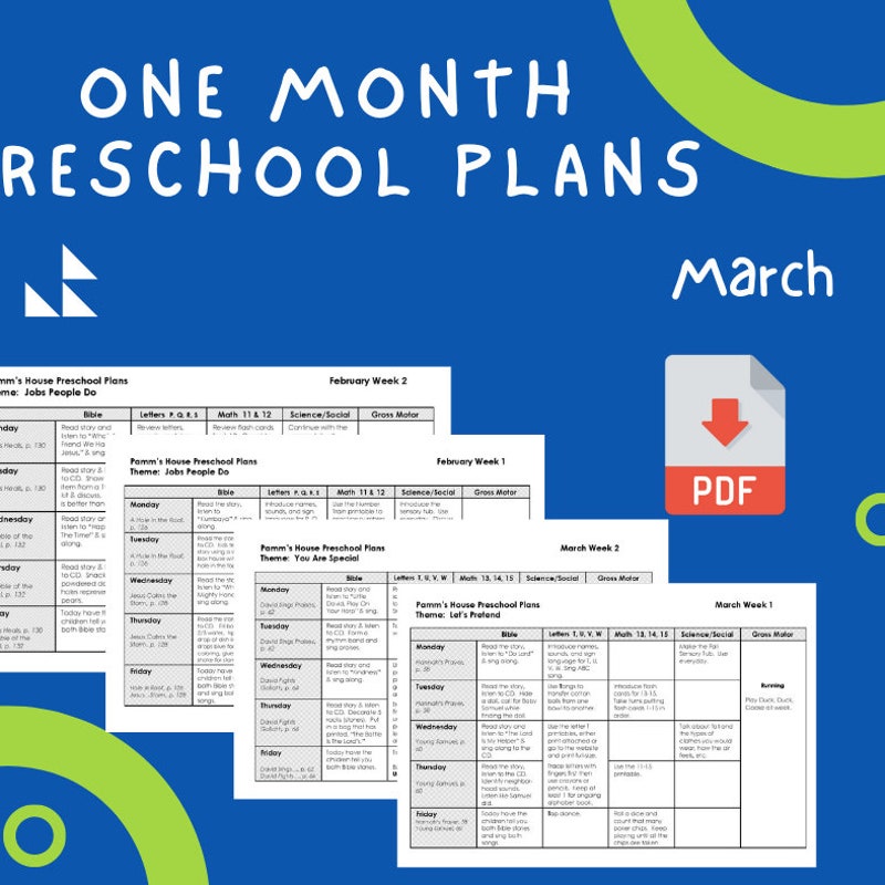 Preschool Lesson Plan - Etsy