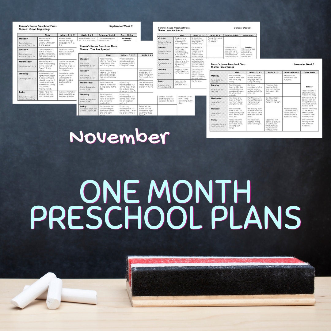 Preschool Lesson Plans for November - Bible Based - Learn Through Play ...