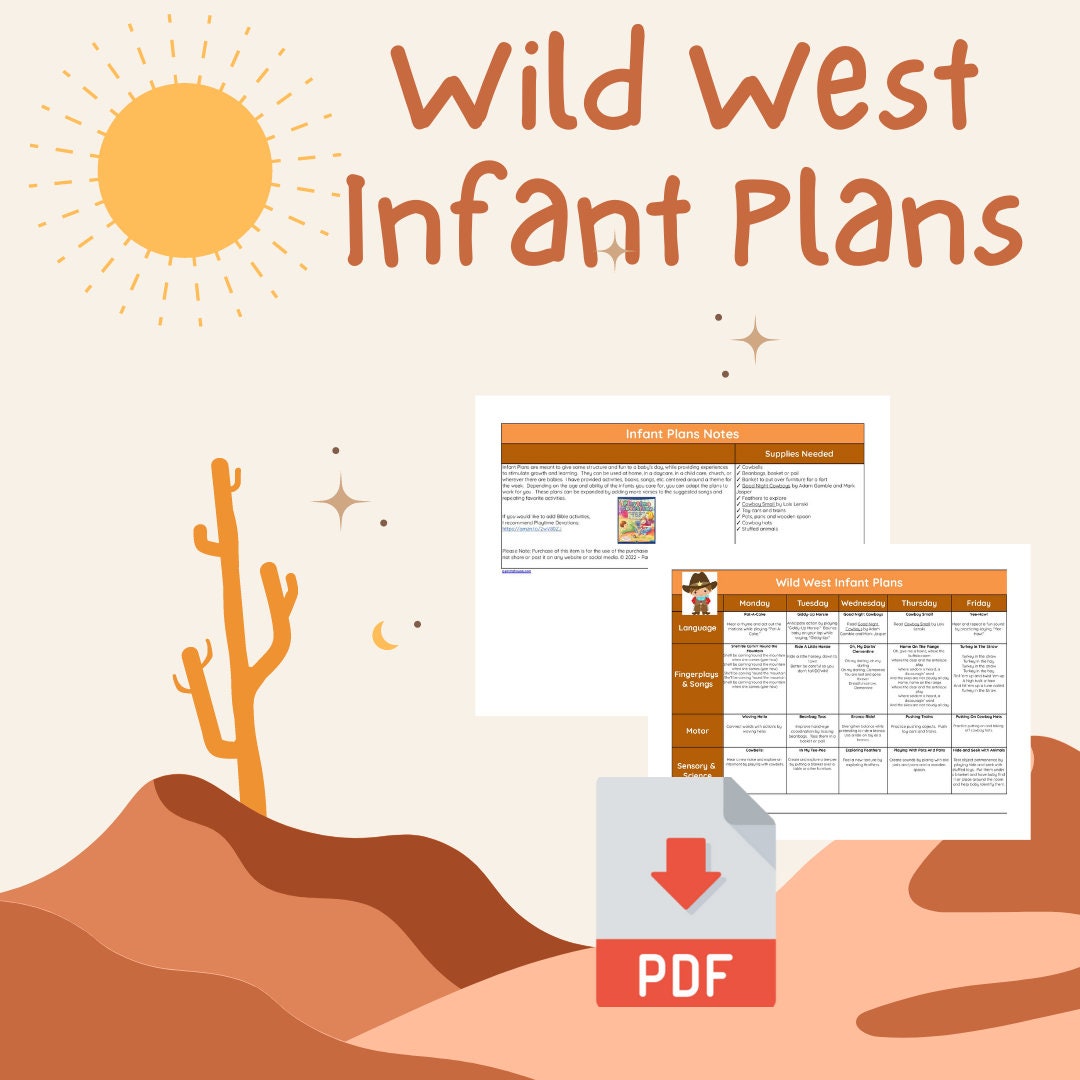Wild West Printable Infant Lesson Plans for Baby - Learning Through ...