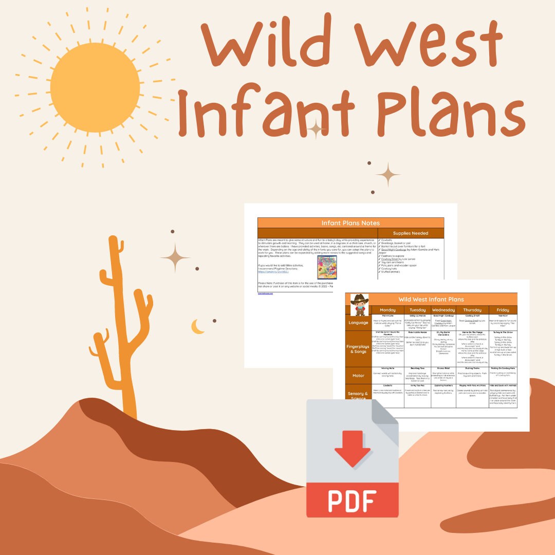 Wild West Printable Infant Lesson Plans for Baby - Learning Through ...