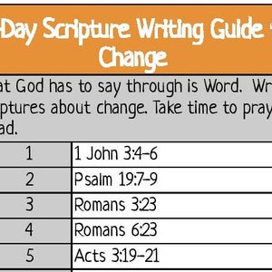 30-day Scripture Writing Guide on Change - Etsy