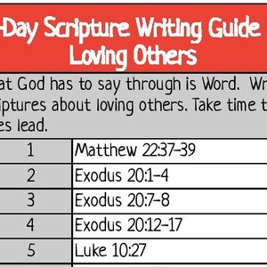 30-day Scripture Writing Guide on Loving Others - Etsy