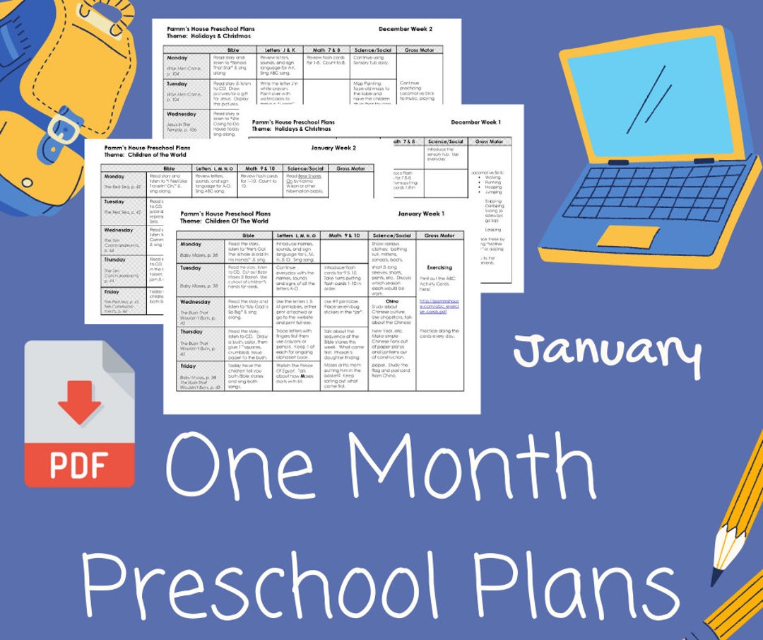 Preschool Lesson Plans for January - Bible Based - Learn Through Play ...