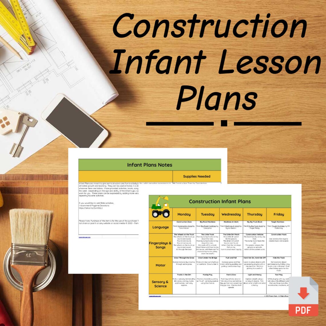 Construction Printable Infant Lesson Plans for Baby - Learning Through ...
