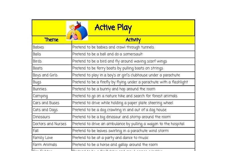 Ten Activity Charts for Over 30 Themes - Suitable for Infants, Toddlers ...